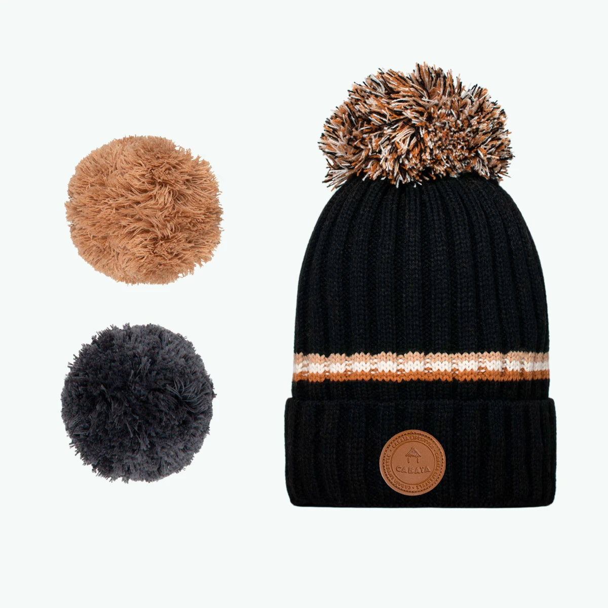 Manhattan Gris foncé - Bonnet à pompons interchangeables | Cabaïa
